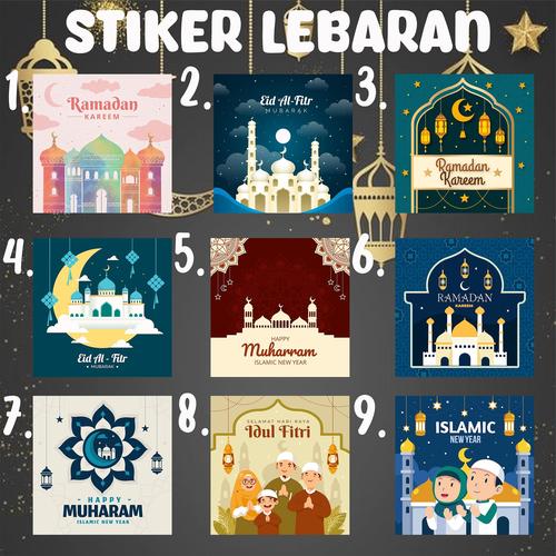 Jual [ BISA COD ] STIKER PERSEGI EID MUBARAK / STIKER IDUL FITRI ...