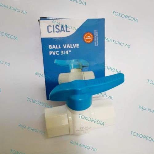 Jual Stop Kran PVC Putih BVOG 3/4" inch CISAL - Ball Valve PVC 3/4 ...