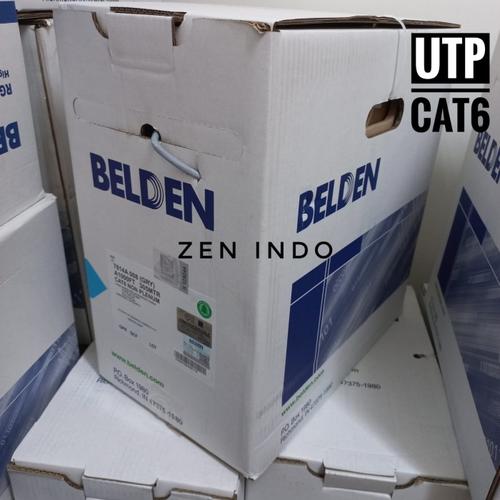 Jual Kabel Lan BELDEN cat 6 UTP Cat6 7814A Abu atau Biru 50M 100M 305M ...