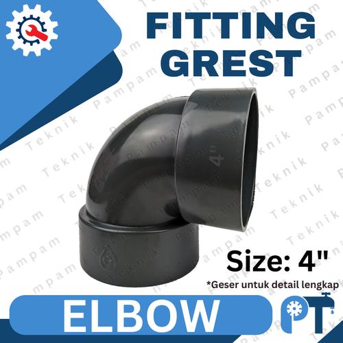 Jual Keni L Knie Elbow Knee 4" inch AW GREST - FITTING PIPA PVC 4 inci ...