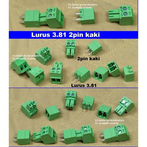 Jual lurus 3.81 2p Plugable 3,81 Terminal kabel 2pin blok 2 kaki pin ...
