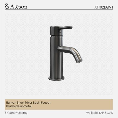 Promo ATESON AT102BGM1 Keran Pendek Mixer Basin Sink Wastafel Gunmetal ...