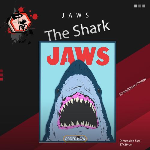 Jual Poster 3D Multilayer Jaws The Shark - Jakarta Barat - Nakami Craft ...