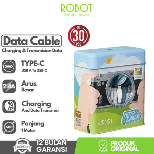 Jual ROBOT kabel data USB type C Toples kaleng isi 30pcs RT-AC100 ...
