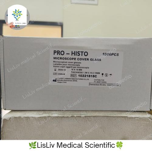 Jual PRO - HISTO PRO HISTO MICROSCOPE COVER GLASS 18X18 MM. @1000 Pcs ...