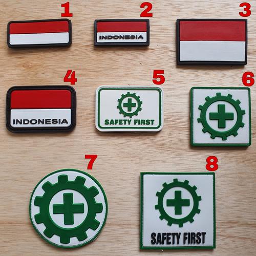 Jual patch rubber logo k3 safety first - tempelan emblem logo - no 8 ...