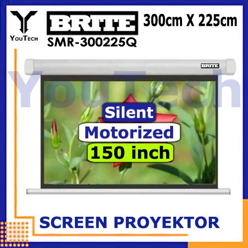 Jual LAYAR PROYEKTOR BRITE SCREEN SMR-300225Q SILENT MOTORIZED SCREEN ...
