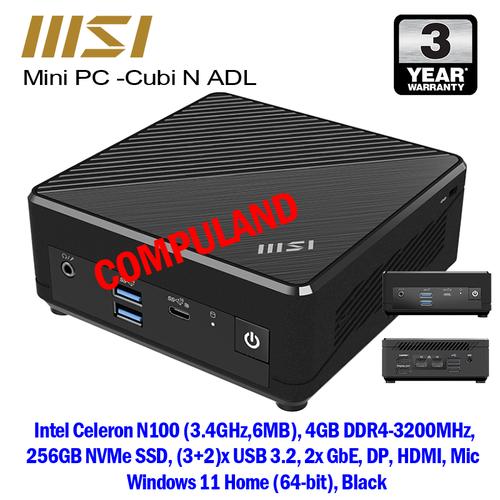 Jual MSI Mini PC CubiN ADL - Cel N100, 4GB, 256GB NVMe, Win11H ...