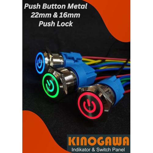 Jual Push Button Metal - Tombol Besi - Saklar On-Off 220V 24V - Lock ...