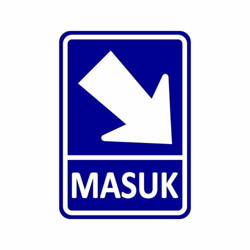 Promo Rambu Petunjuk Arah Masuk 35cm x 50cm Plat Alumunium - Kanan ...