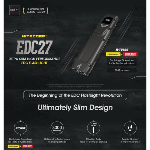 Jual Nitecore EDC27 Ultra Slim Flashlight Flat Senter 3000 Lumens EDC 27 - EDC33 - Jakarta Utara ...