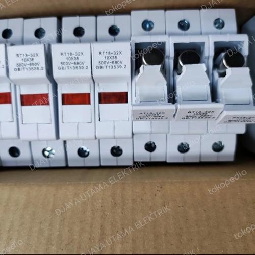 Jual Din Rail Mounting Fuse Holder RT18x32X + Fuse Link RT-10x38 2A s/d ...