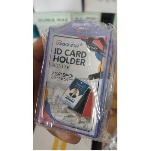 Jual TEMPAT ID CARD 2 SLOT NAME TAG ID CARD HOLDER JING TAI / pak isi ...