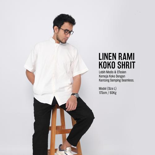 Jual Kemeja Koko Linen Rami weaReHabits -Putih - Hijau Gelap, M - Kota ...