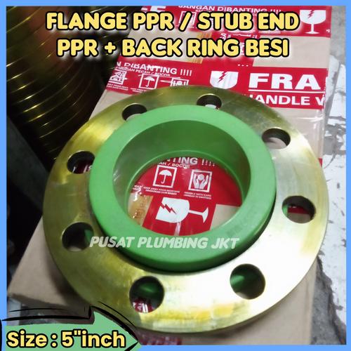 Jual FLANGE PPR STUB END PPR + BACK RING BESI 5" inch 125mm - STUB END ...