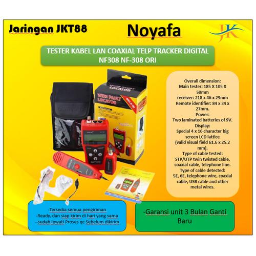 Jual TESTER KABEL LAN COAXIAL TELP TRACKER DIGITAL NF308 NF-308 ORI ...