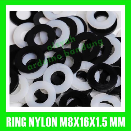 Promo Ring Plastik 8mm M8 Flat Nylon Washer Spacer 8x16x1.5mm Waser ...