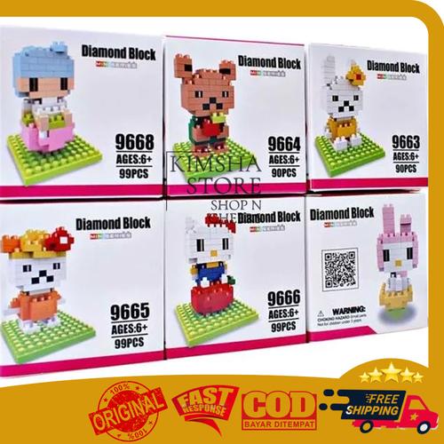 Promo Micro Diamond Block Lego Mini Series Hello Kitty Mainan Anak Blocks - Hello Kitty ...