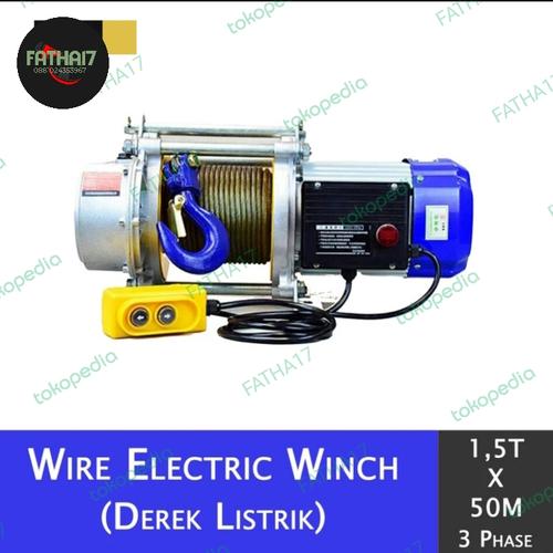 Jual NAGASAKI electik winch 1.5 ton x 50 meter / derek listrik 3 phase ...