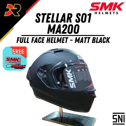 Jual Helm SMK Stellar Matt Black MA200 With Spoiler Helm Motor Full ...