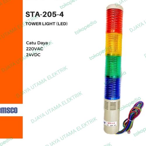 Jual Tower Light LED STA-205-4 4 Lampu STEADY BUZZER/FLICKER BUZER 220V/24V - 220VAC - Jakarta ...