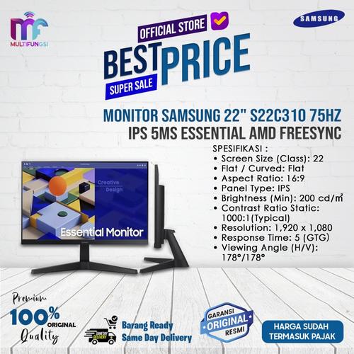 Promo Monitor Samsung 22" S22C310 75Hz IPS 5Ms S31C Essential Garansi ...
