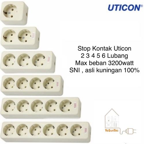 Jual Stop Kontak Arde Uticon 1 2 3 4 5 6 Lubang ST 118 128 138 148 158 168 - 1 Lubang - Kota ...