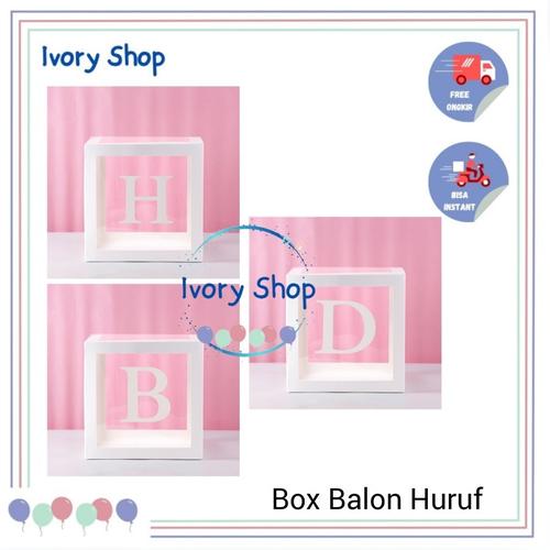 Jual DIY Box Balon Satuan Custom Huruf - Putih - Kota Bandung ...