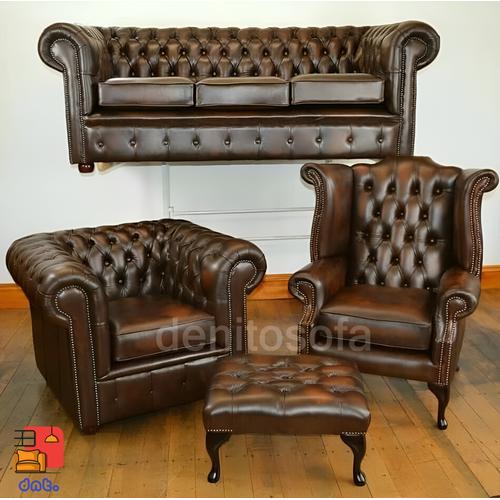 Jual Sofa Chesterfield-Sofa Kancing-Sofa 3 Seater-Sofa Kulit-Kursi Tamu ...