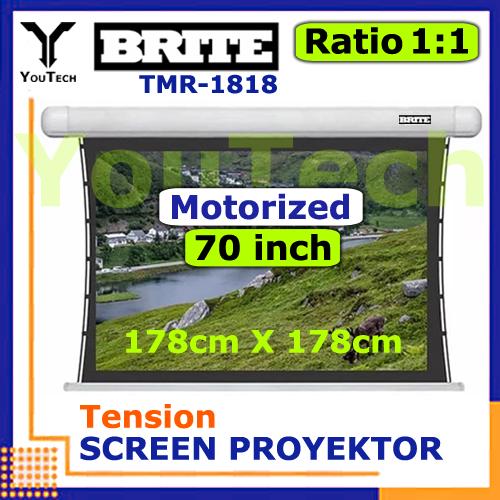 Jual LAYAR PROYEKTOR BRITE SCREEN TMR-1818 TENSION MOTORIZED SCREEN 70 ...