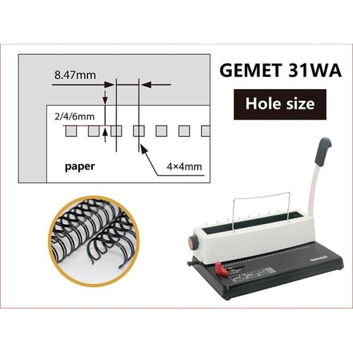 Jual Mesin Jilid Binding Kawat 3:1, A4, GEMET 31WA (Lubang Kotak ...