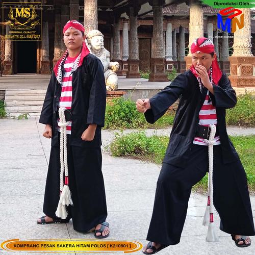 Jual KOMPRANG PESAK SAKERA HITAM POLOS [ K210801 ] pakaian adat pria ...