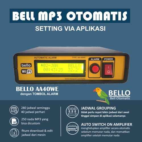 Jual bel otomatis sekolah mp3 Bello AA40WE Wifi with tombol alarm ...