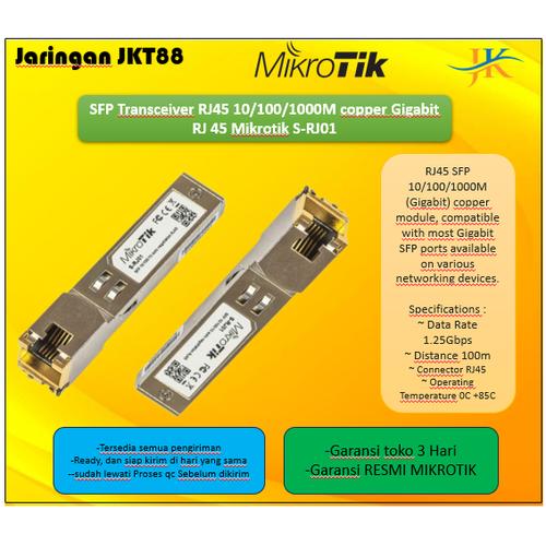 Jual SFP Transceiver RJ45 10/100/1000M copper Gigabit RJ 45 Mikrotik ...