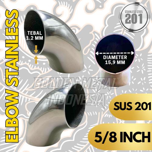 Jual ELBOW STAINLESS SUS 201 5/8" Inch (DIAMETER 15.9mm) - Jakarta ...