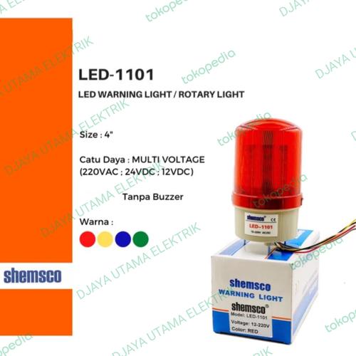Jual Warning Light / Rotary Light LED MULTI Volttage LED-1101 220V,24V,12V - Merah, LED-1101 ...