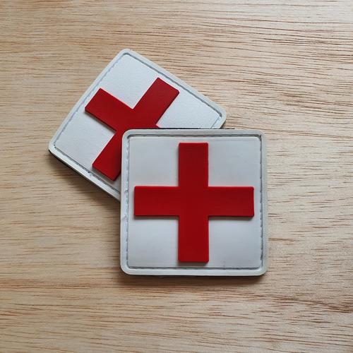 Jual patch rubber logo plus dasar putih 6 x 6 - pmi - medic - emblem ...