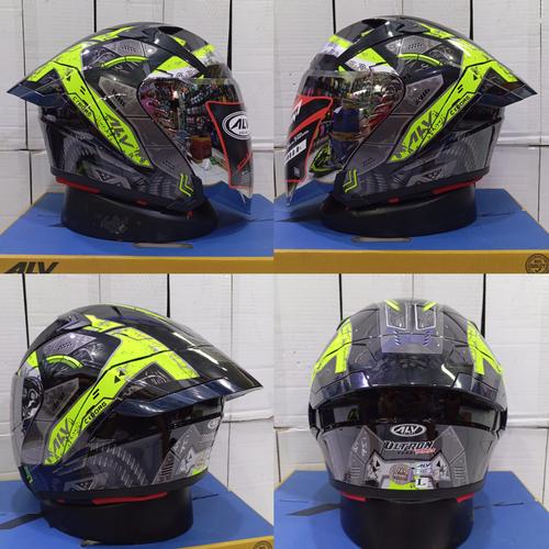 Jual HELM HALF FACE ALV ULTRON PRO MOTIF CIBORG YELLOW BLACK - BLACK, M ...