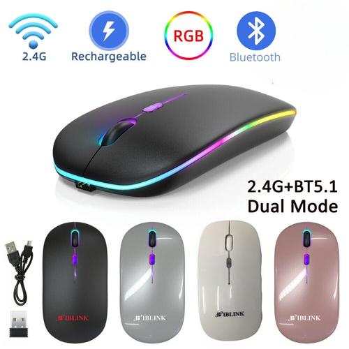 Jual MOUSE WIRELESS RECHARGEABLE SILENT CLICK SLIM 2.4G 1600 DPI RGB ...