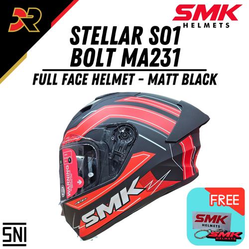 Jual Helm SMK Stellar Bolt MA231 With Spoiler Helm Motor Full Face SNI ...