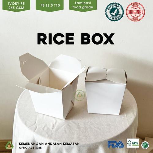 Jual RICE BOX BAHAN IVORY / LAMINASI / RICE BOX PAPER / FOOD GRADE ...