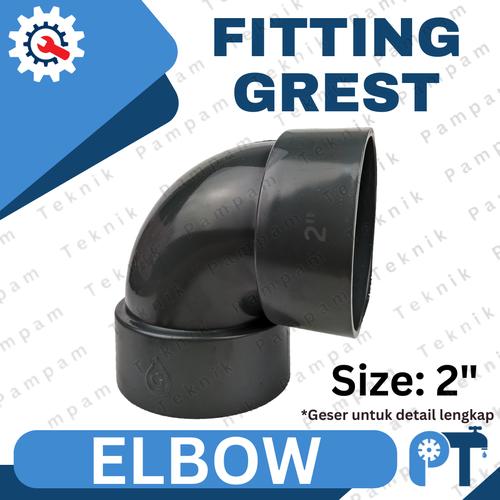 Jual Keni L Knie Elbow Knee 2" inch AW GREST - FITTING PIPA PVC 2 inci ...