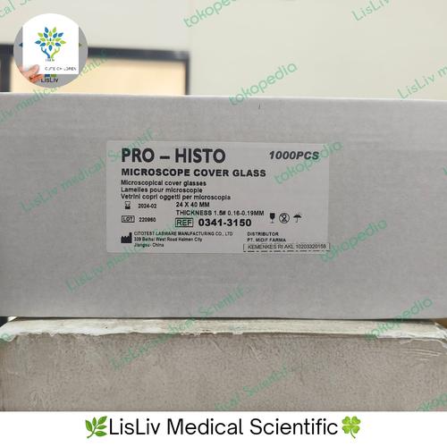 Jual PRO - HISTO PRO HISTO MICROSCOPE COVER GLASS 24X40 MM. @1000 Pcs ...