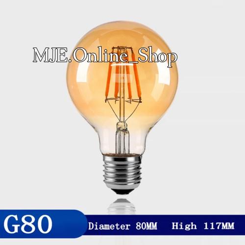Jual LAMPU LED FILAMEN EDISON BULAT G80 4 WATT FITTING E27 / LAMPU ...