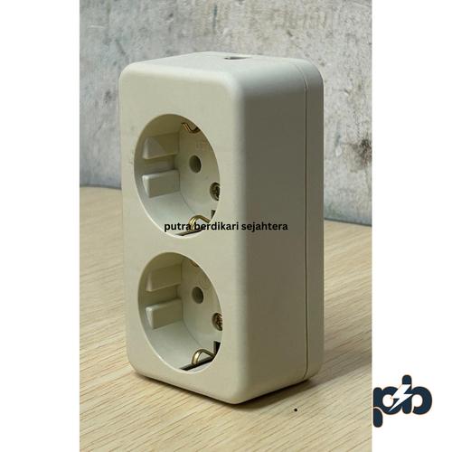 Jual Stop Kontak 2 Lubang Merk Uticon / Stop Kontak 2 Soket Uticon ST ...