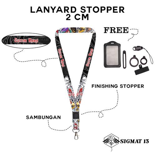 Jual IDcard Lanyard Name Tag Custom Nama Doodle Tali Lanyard Free ...