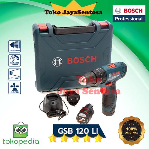 Jual Bosch Bor baterai tembok GSB 120 Li impact drill cordless - 1 ...