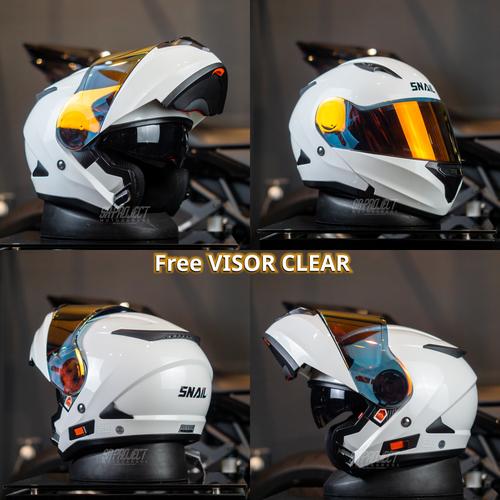 Jual Helm SNAIL M1 Modular white pearl - XXL - Kab. Bogor - SR-PROJECT ...