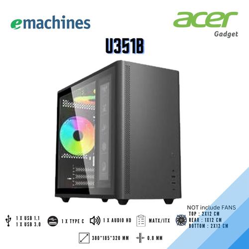Promo Casing Gaming / PC Case MATX eMachines Acer Gadget U351 Black ...