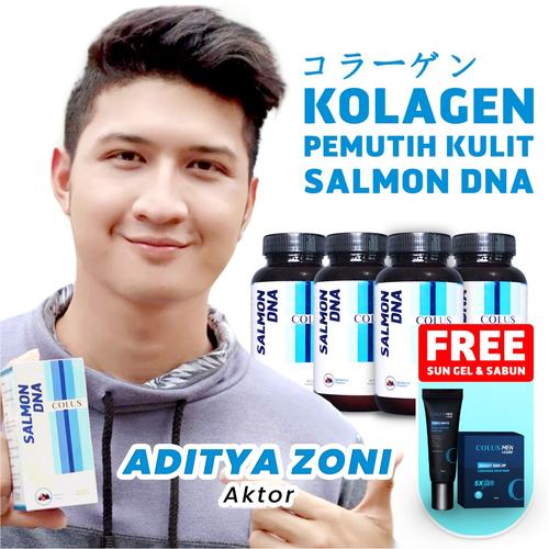 Jual Colus Men Salmon DNA Collagen Paket 4 Botol Kolagen Pemutih Pria ...